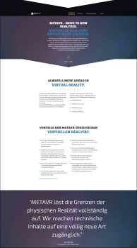 METAVR - Website & Corporate Design für Virtual Reality Produkt