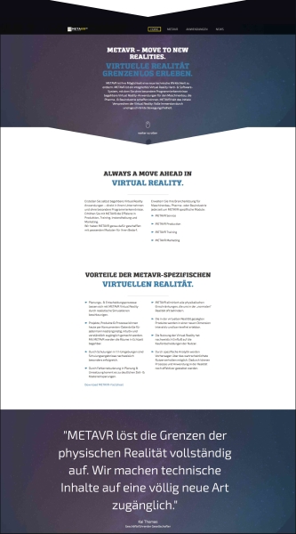 METAVR - Website & Corporate Design für Virtual Reality Produkt